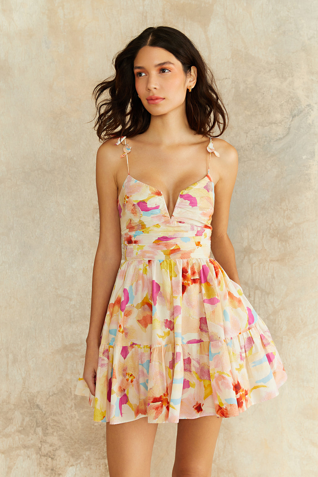 Amelie Beaded Strap Day Dress – AMUR